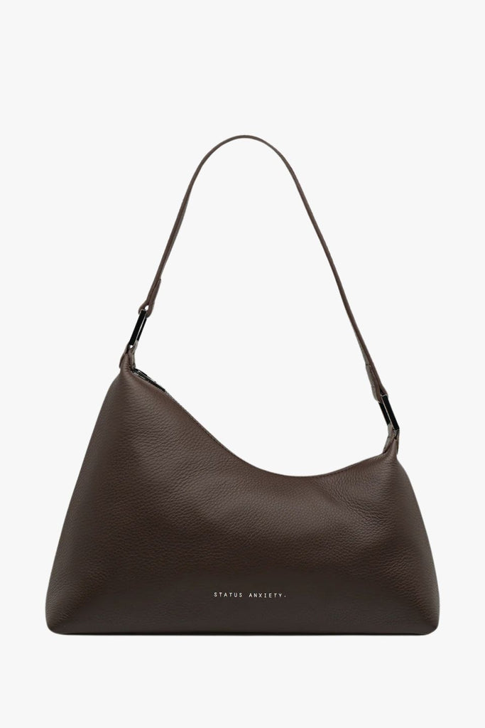 Shop Reverie Cocoa Asymmetric Leather Shoulder Bag | Flo & Frankie