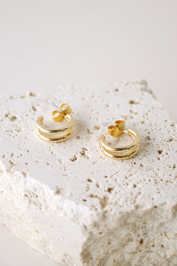 Shop Double Loop Gold Earrings | Flo & Frankie