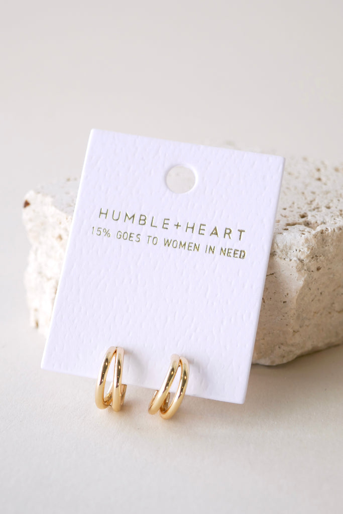 Shop Double Loop Gold Earrings | Flo & Frankie