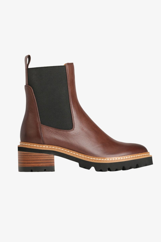 Shop Linear Chestnut Chelsea Elastic Ankle Boot | Flo & Frankie
