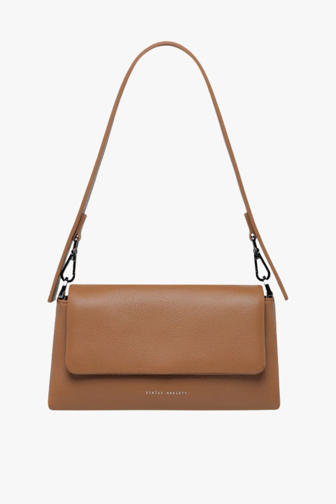 Shop Zenith Camel Leather Dual Strap Shoulder Bag | Flo & Frankie