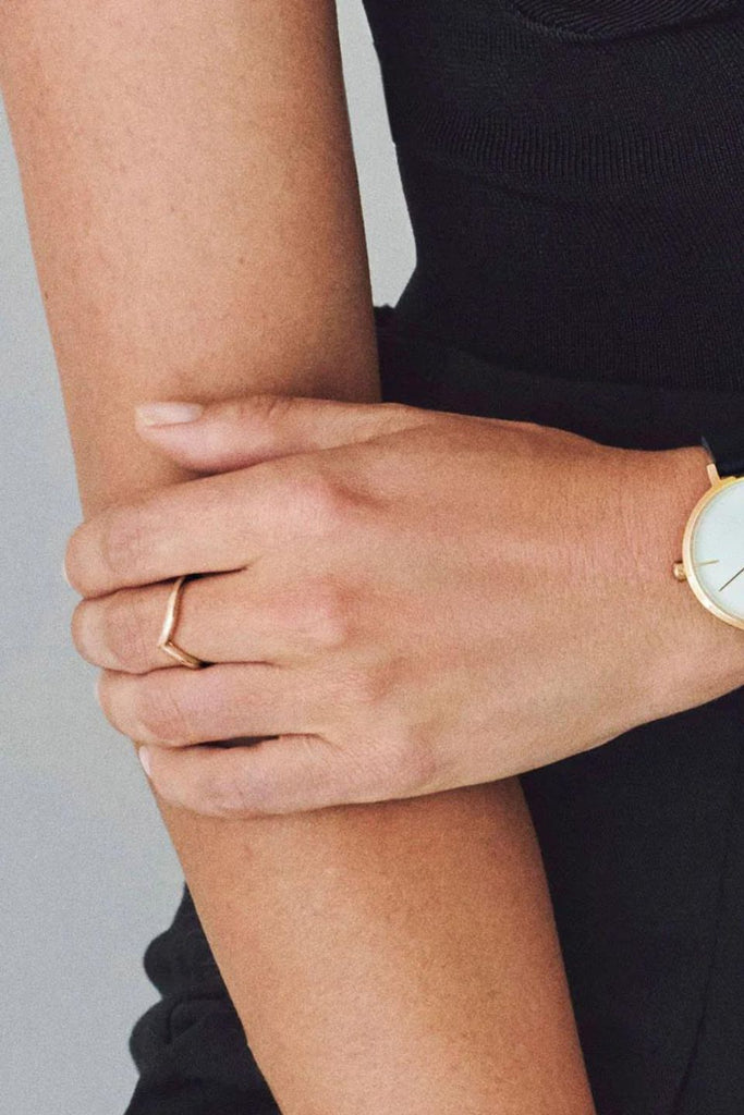 Shop Lulu Recycled Pointy Stack Gold Plated EOL Ring | Flo & Frankie