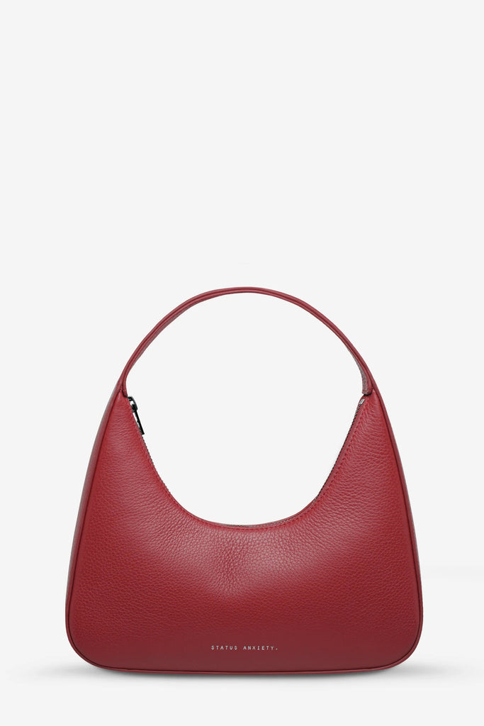 Shop Aurora Rouge Leather Structured Shoulder Bag | Flo & Frankie