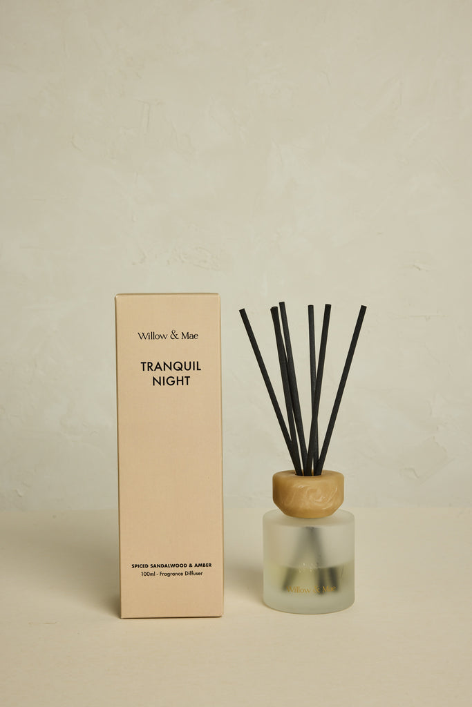 Shop Tranquil Night Spiced Sandalwood + Amber 100ml Diffuser | Flo & F