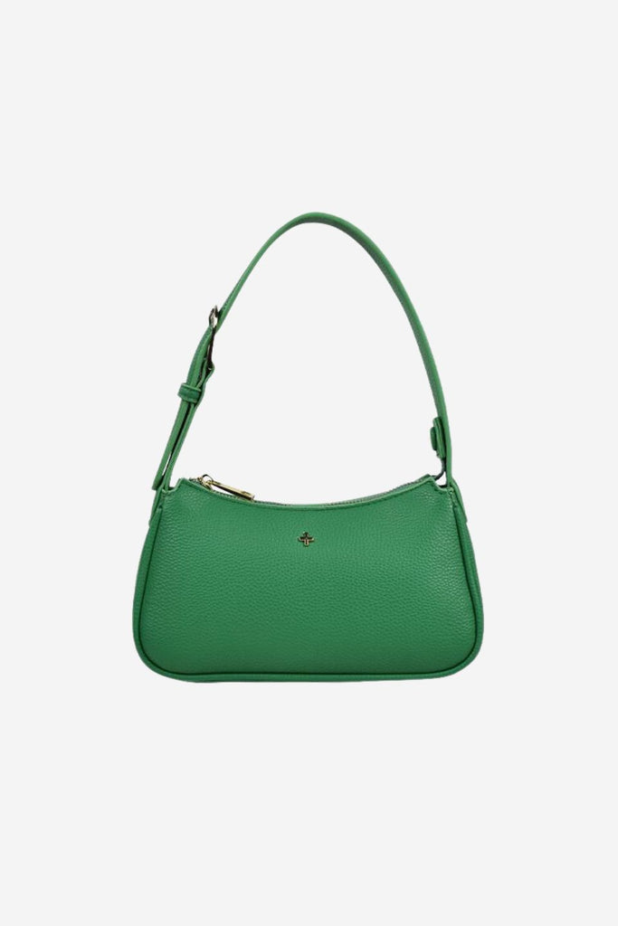 Shop Gabi Green Vegan Leather Gold Hardware Shoulder Bag | Flo & Frank