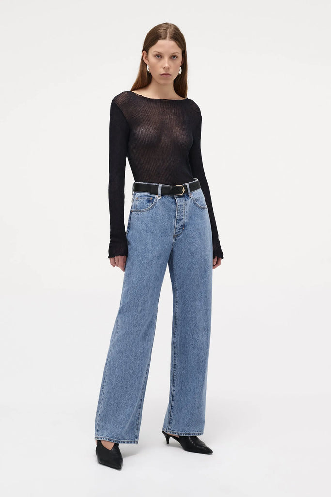 Shop Coco Milano Blue High Relaxed Straight Jean | Flo & Frankie