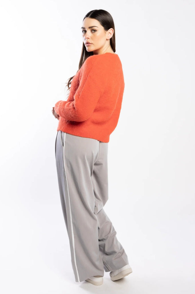 Shop Cozy Fire Red Alpaca Blend Cardi | Flo & Frankie