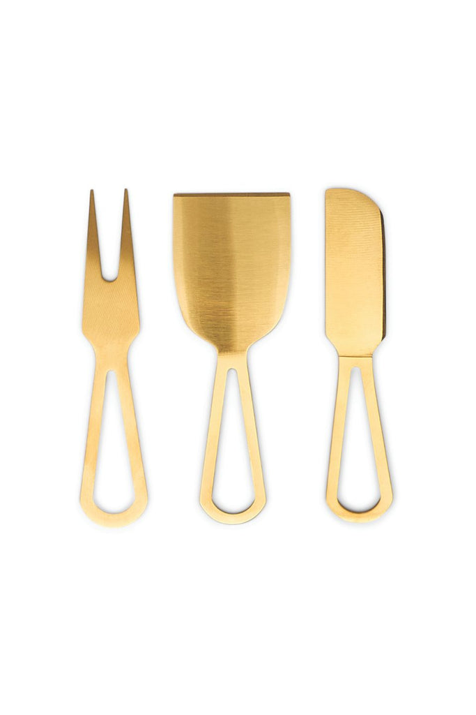 Shop Jett Gold Set 3 Cheese Knife Set | Flo & Frankie