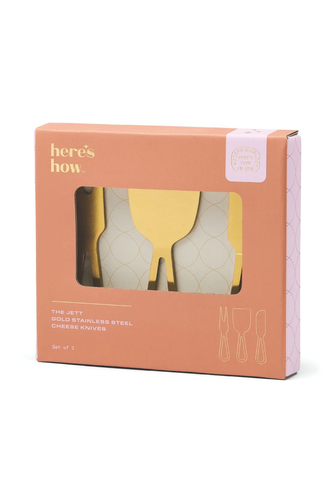 Shop Jett Gold Set 3 Cheese Knife Set | Flo & Frankie