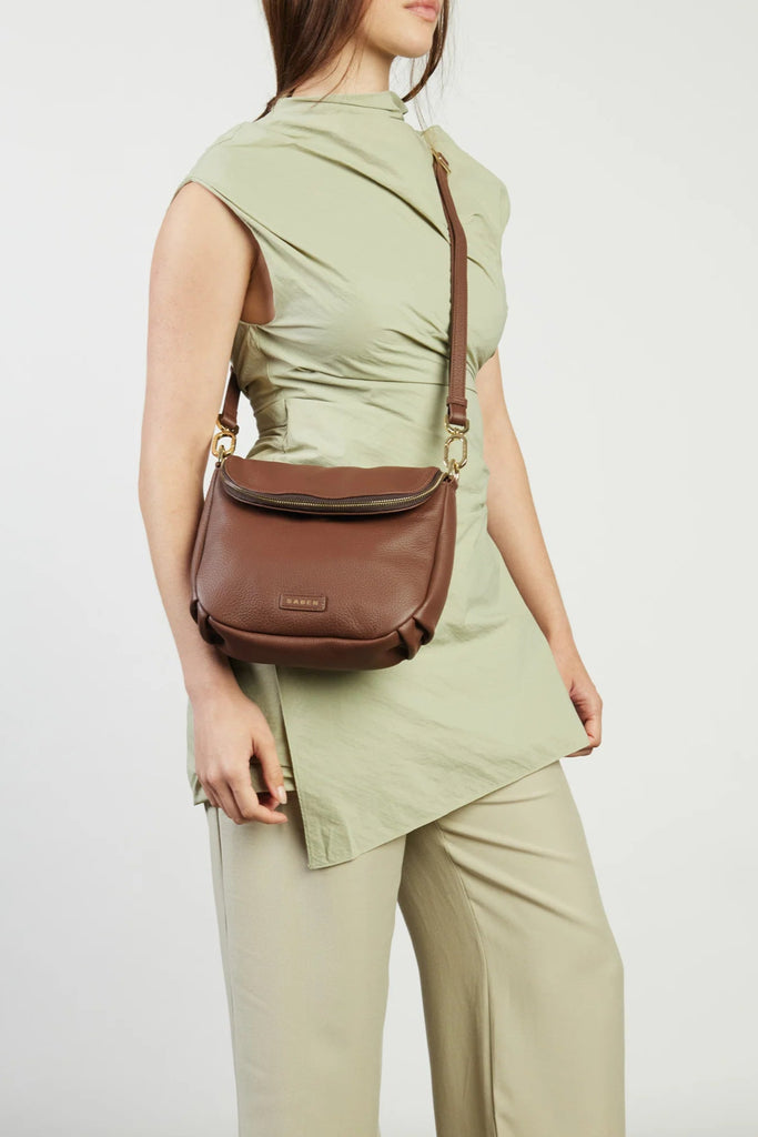 Shop Fifi Umber Leather Shoulder Bag | Flo & Frankie