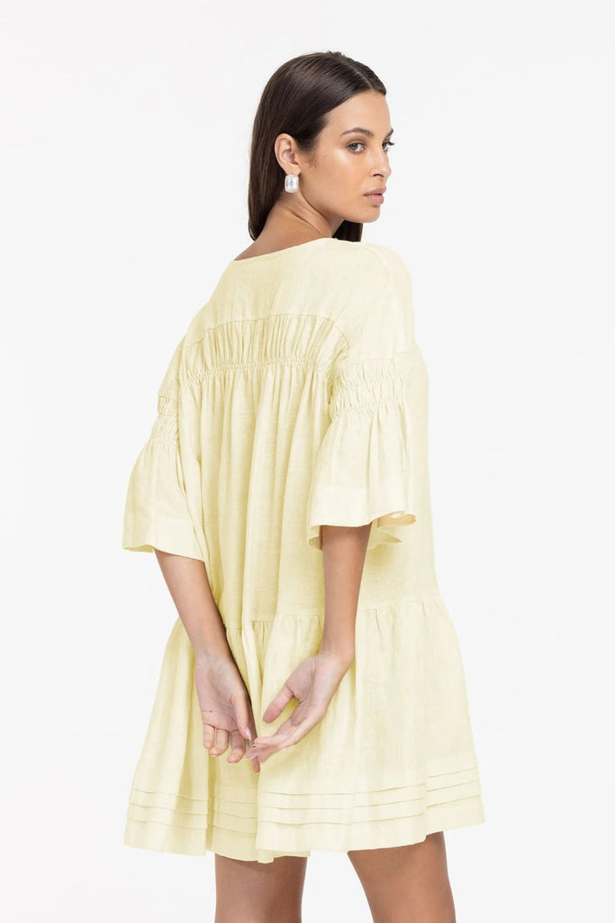 Shop Wisteria Pina Colada SS Mini Dress | Flo & Frankie
