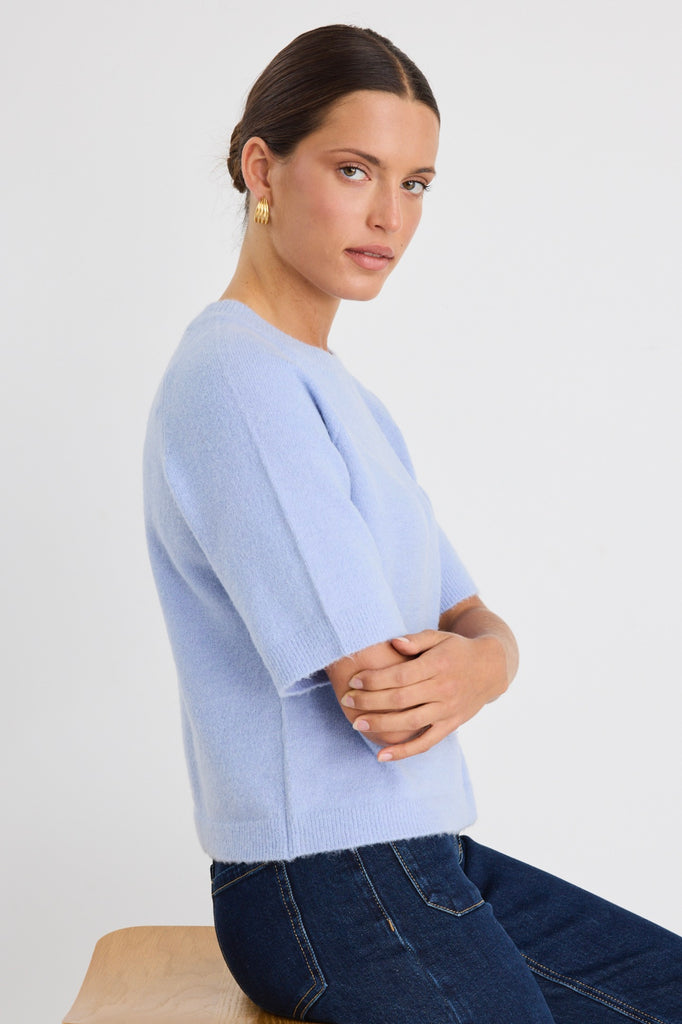Shop Assemble Ice Blue Alpaca Blend Raglan Knit Tee | Flo & Frankie