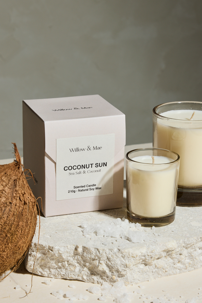 Shop Coconut Sun Sea Salt + Coconut 60g Soy Candle | Flo & Frankie