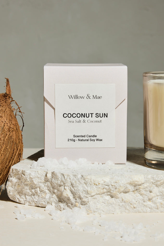 Shop Coconut Sun Sea Salt + Coconut 210g Soy Candle | Flo & Frankie
