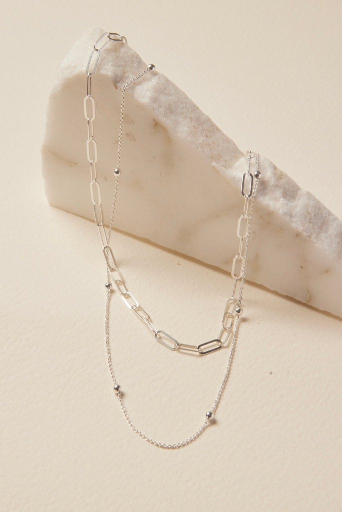 Shop Double Link Chain EOL Silver Necklace | Flo & Frankie