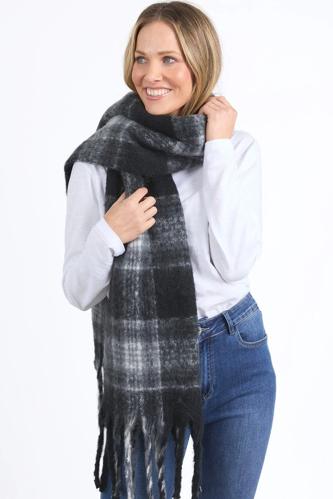 Shop Elm Black White Check Comfy Scarf | Flo & Frankie