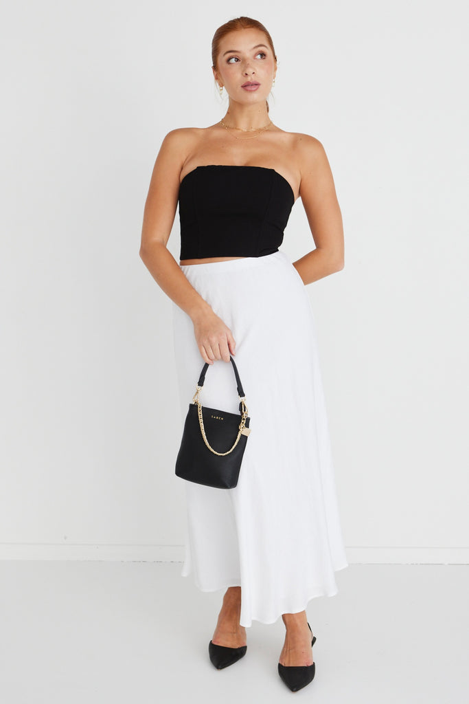 Shop Facade Black Crepe Bustier Top | Flo & Frankie