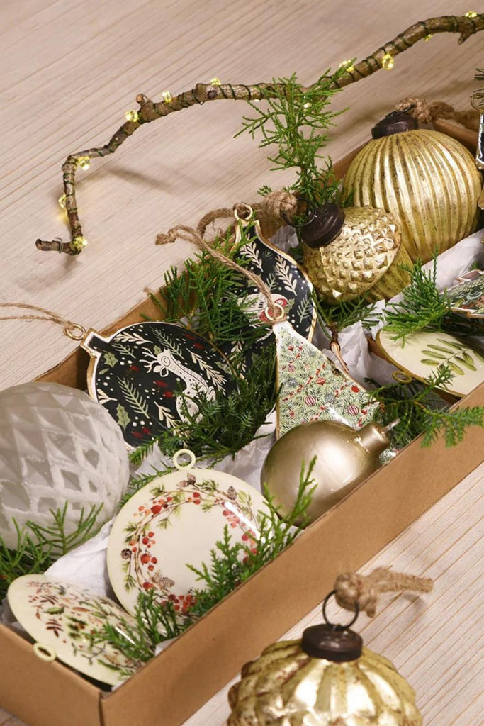 Shop Glass Acorn 7cm Gold Hanging Decoration | Flo & Frankie