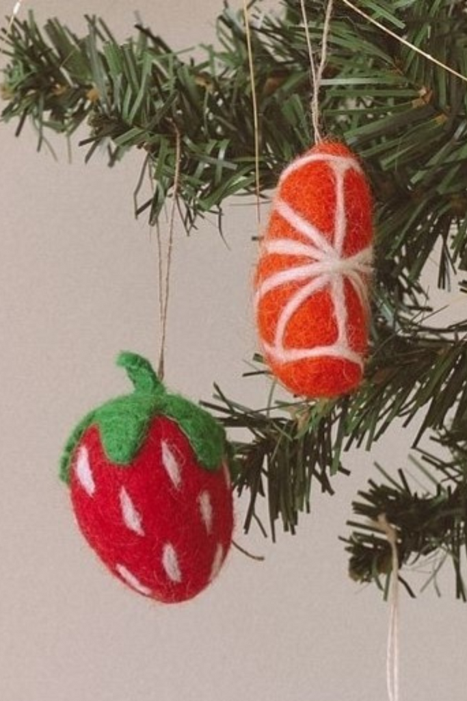 Shop Hanging Felt Orange Slice Xmas Decoration | Flo & Frankie