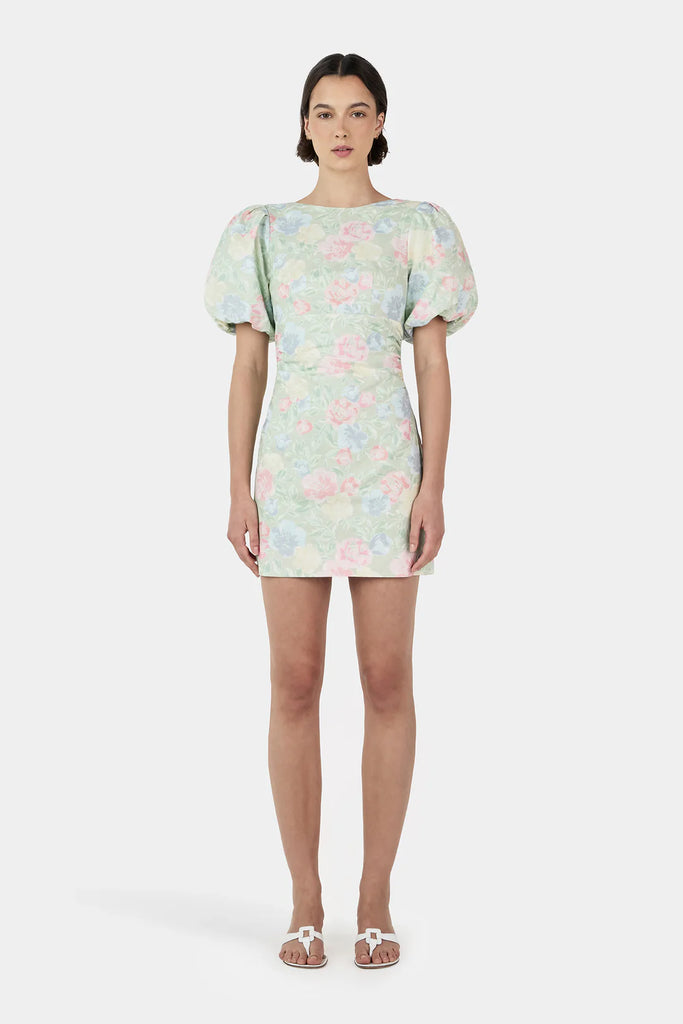 Shop Kimberley Meadow Floral Puff Sleeve Mini Dress | Flo & Frankie