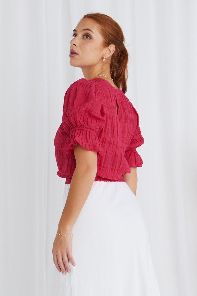 Shop Pink Ruffle Cotton Top Online | Flo & Frankie