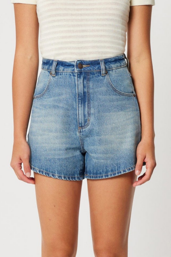 Shop Mirage Misty Blue Denim Short | Flo & Frankie