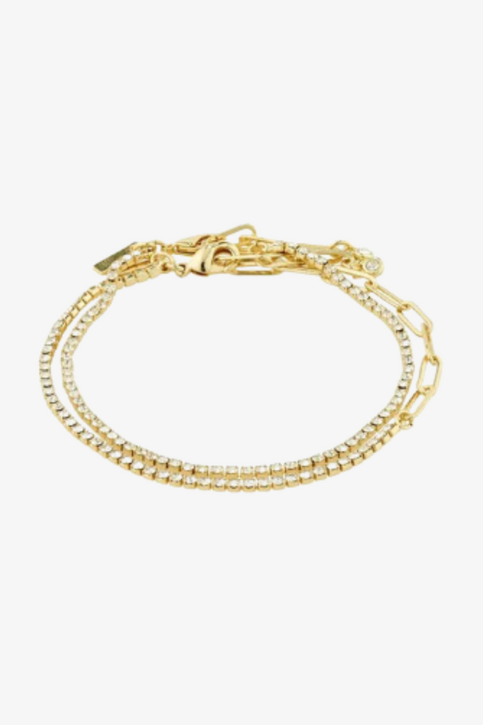 Shop Rowan Crystal EOL Gold Plated 2 in 1 Bracelet | Flo & Frankie