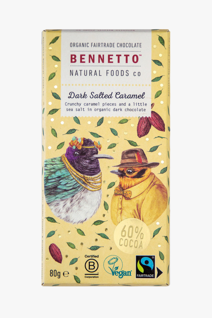 Shop Salted Caramel 80g Buttercup Dark Fairtrade Chocolate | Flo & Fra