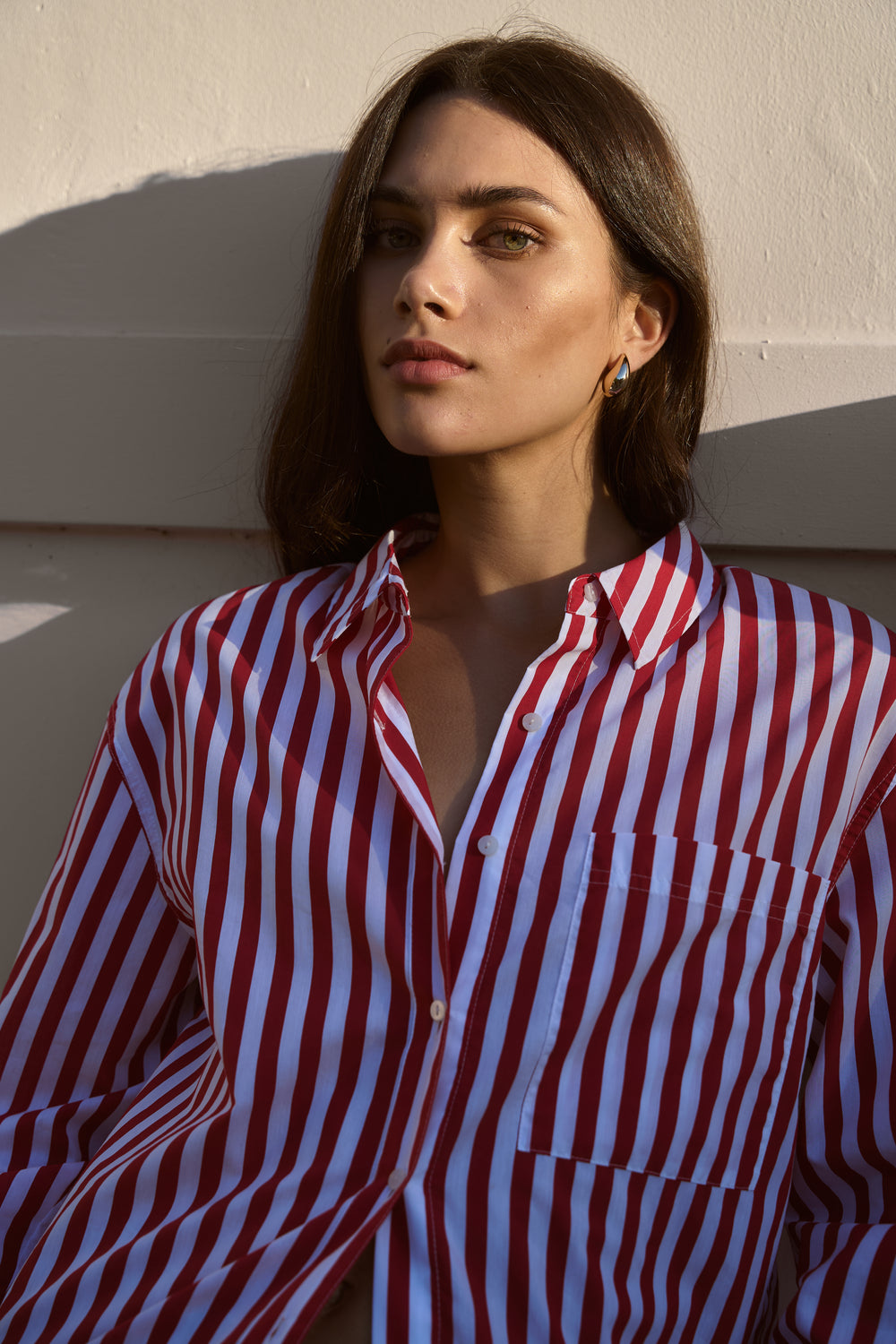 Shop You Got This Red Stripe Oversized Shirt | Flo & Frankie
