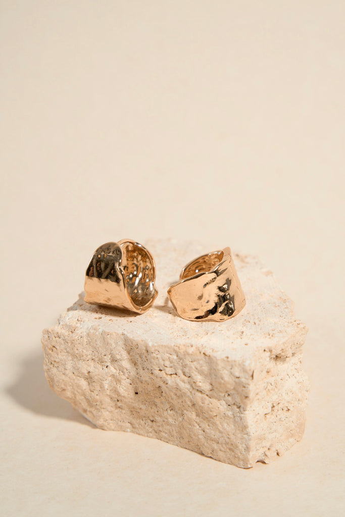 Shop Beaten Gold Hoop Earring Online | Flo & Frankie