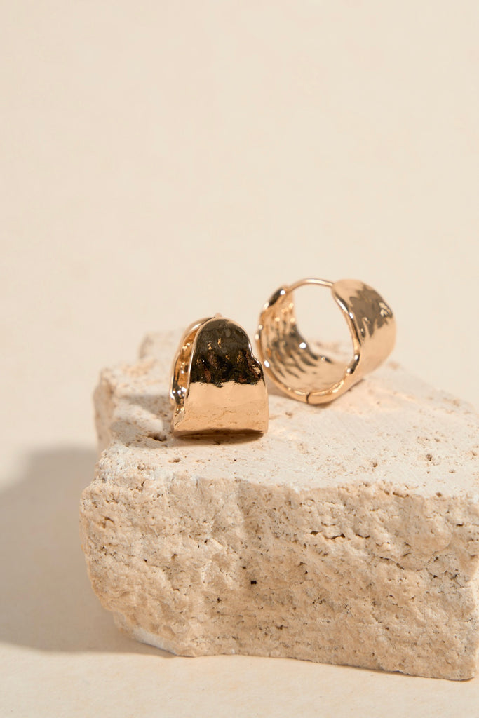 Shop Beaten Gold Hoop Earring Online | Flo & Frankie