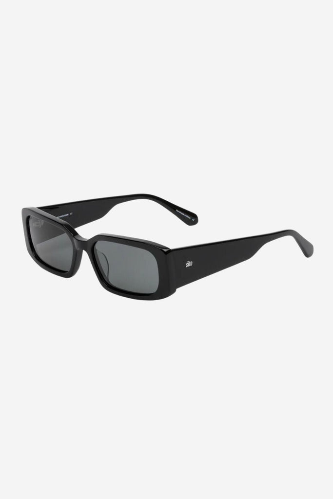 Shop Electro Vision Rectangle Black Iron Grey Polar Sunglasses | Flo