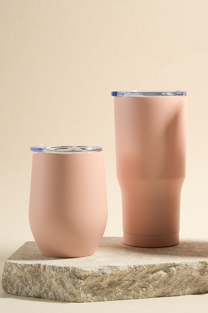 Shop Blush Stainless Steel 350ml Coffee + Wine Tumbler | Flo & Frankie