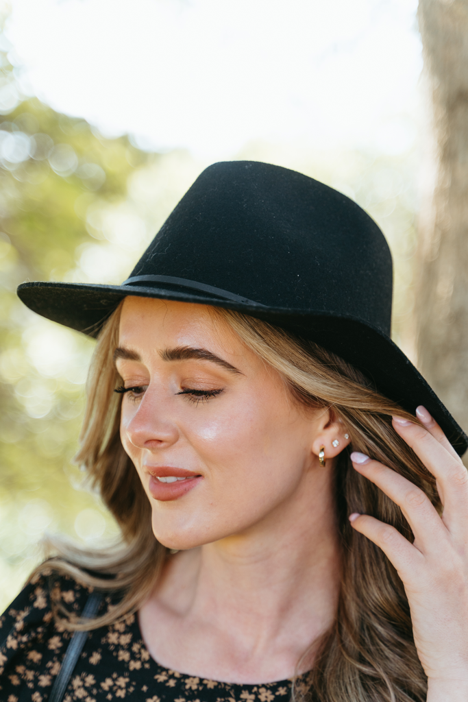 Shop Wesley Fedora Black Wool Felt Hat | Flo & Frankie
