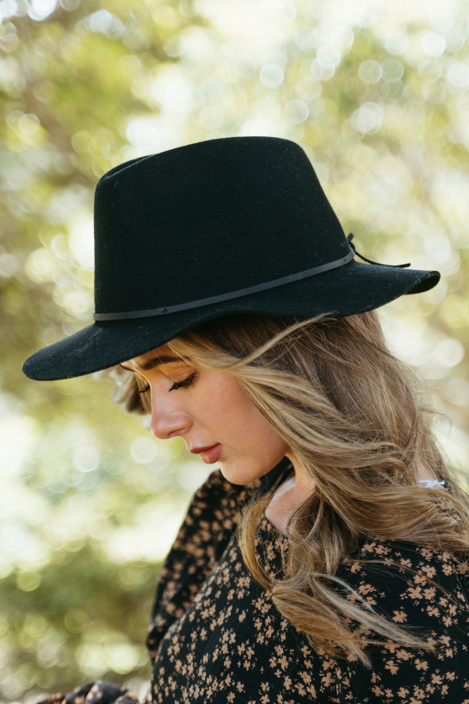 Shop Wesley Fedora Black Wool Felt Hat | Flo & Frankie