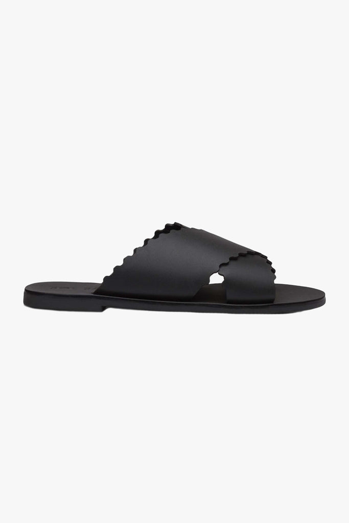 Shop Lulu Black Wide Strap Slide | Flo & Frankie